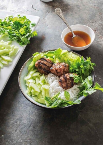 Vietnamese Grilled Pork Patties with Rice Noodles | Bun Cha