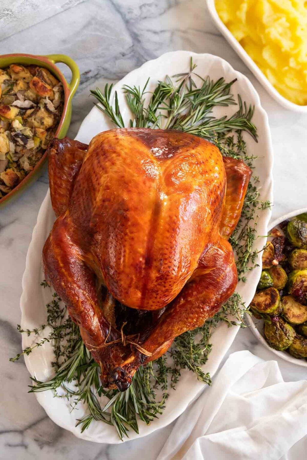 Roast Turkey with Stuffing and Vegetables Recipe